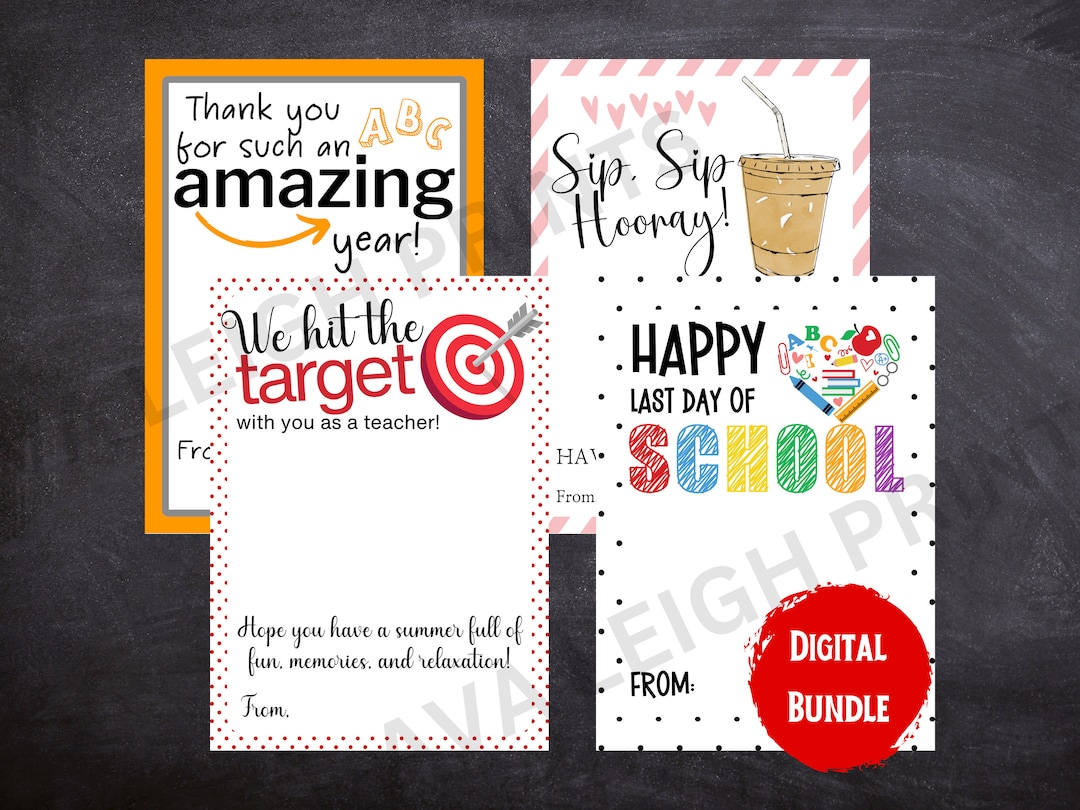 Last Day of School Teacher Appreciation Gift Card Holders, New Teacher ...