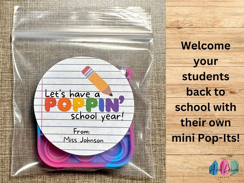 Back to School Popper Student Gift, Gift From Teacher, Fidget Toy Gift ...