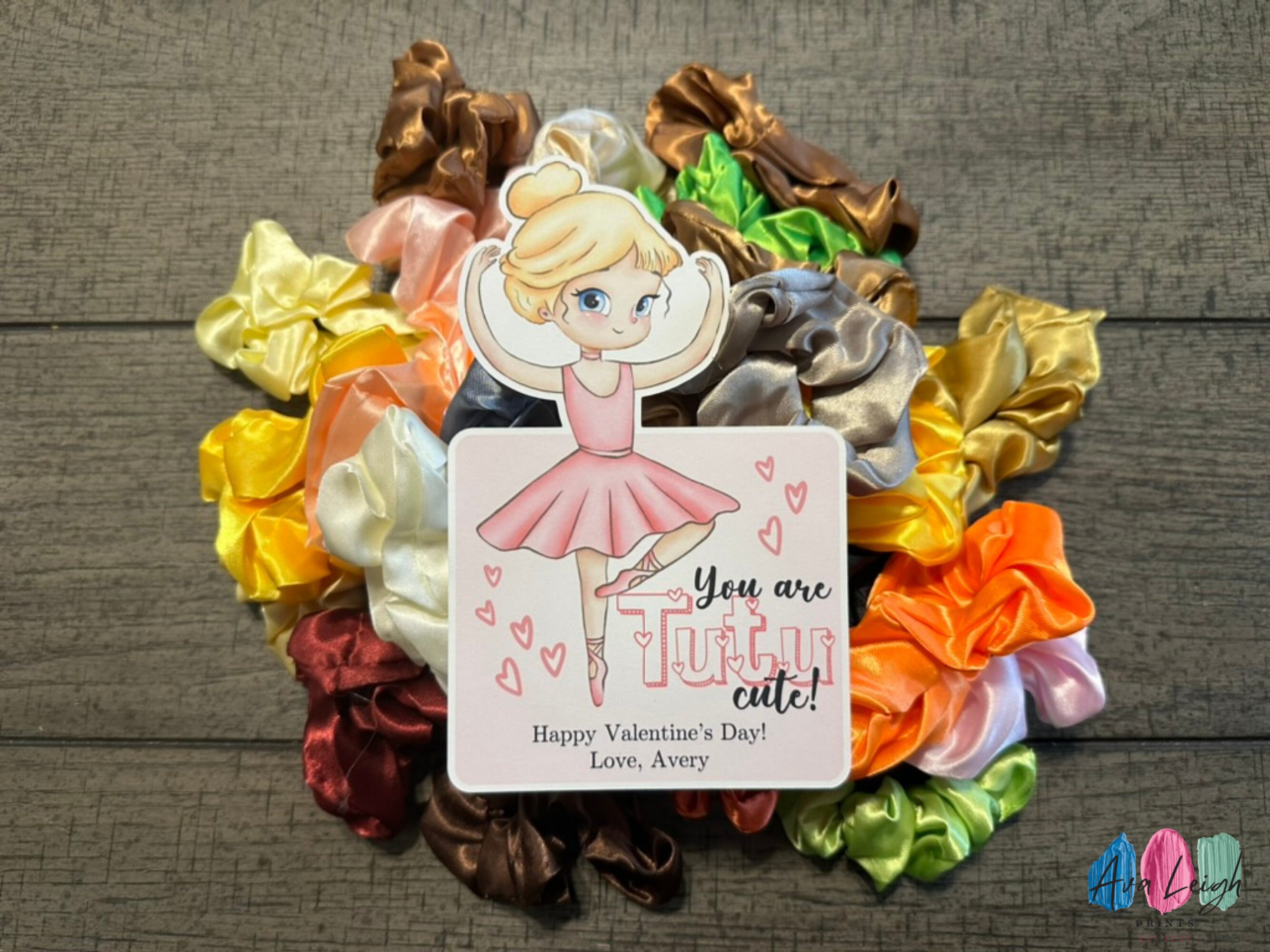 Tutu Ballerina Valentine's Day Card With Scrunchie, Dancer Themed Party ...