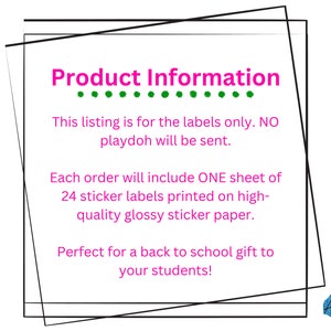 Back to School Mini Playdoh Can Labels, Stickers for Back to School ...