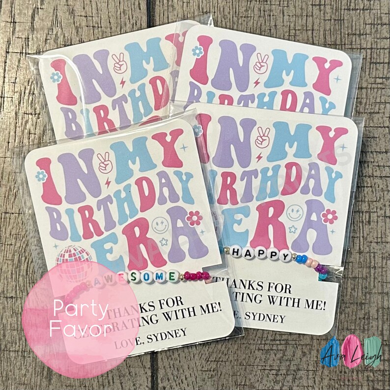 In My Birthday Era Friendship Bracelet Party Favor, Pop Star Teenage ...