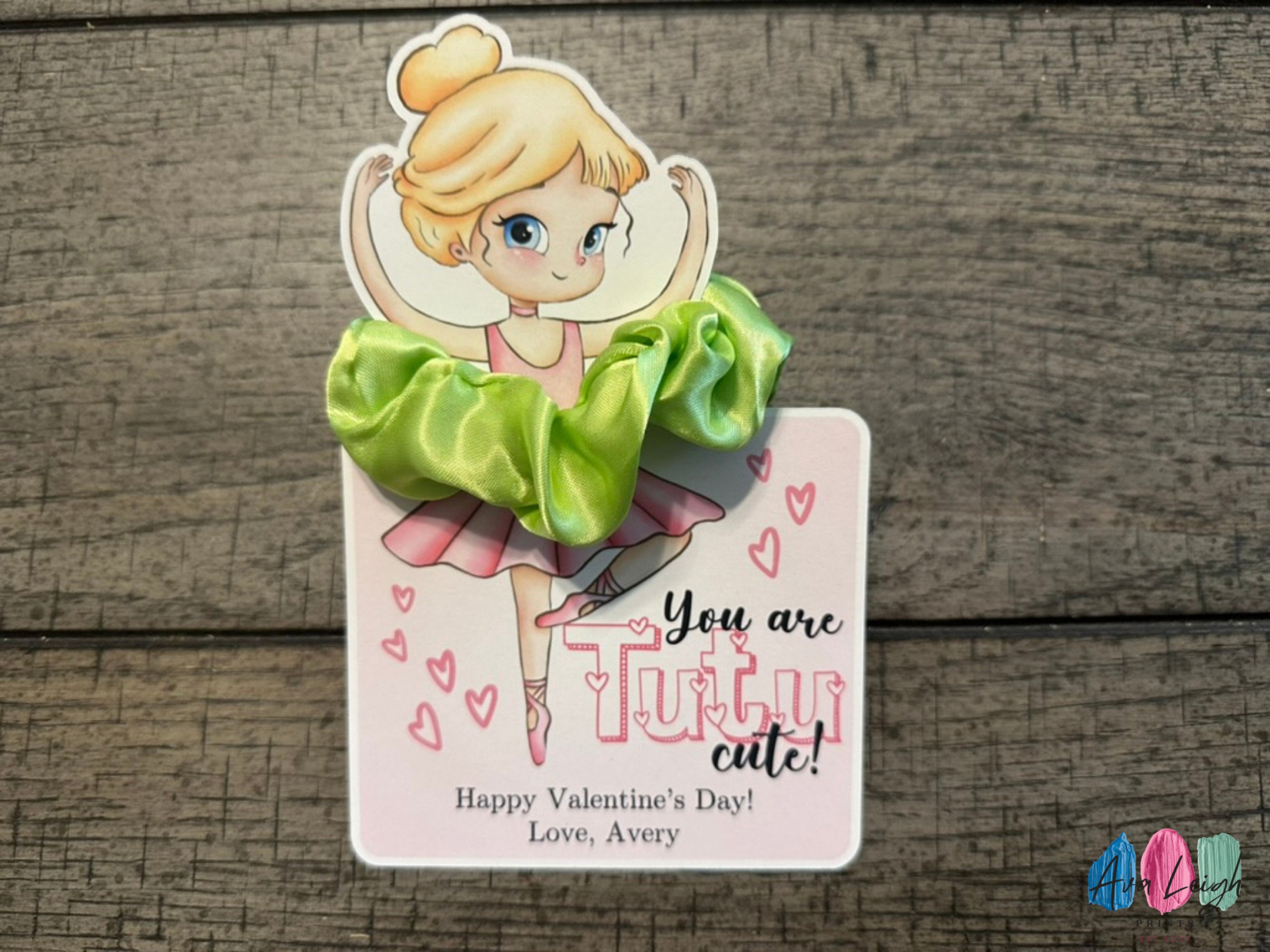 Tutu Ballerina Valentine's Day Card With Scrunchie, Dancer Themed Party ...