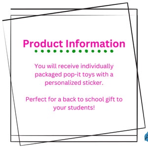 Back to School Popper Student Gift, Gift From Teacher, Fidget Toy Gift ...