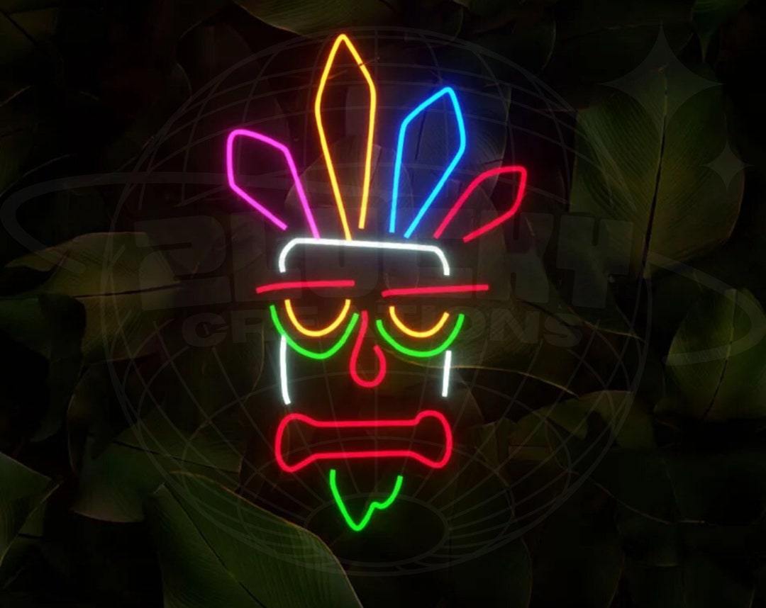 Iconic Crash Bandicoot Aku Aku Neon Neon Sign Aku Aku - Etsy