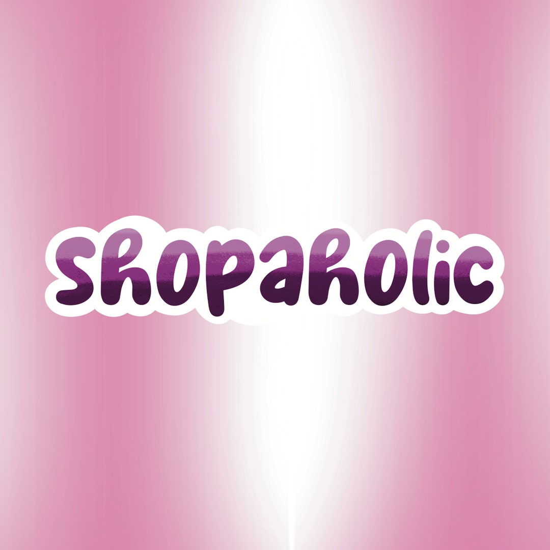 Shopaholic Glitter Sticker for Water Bottles, Notebooks, Planners ...