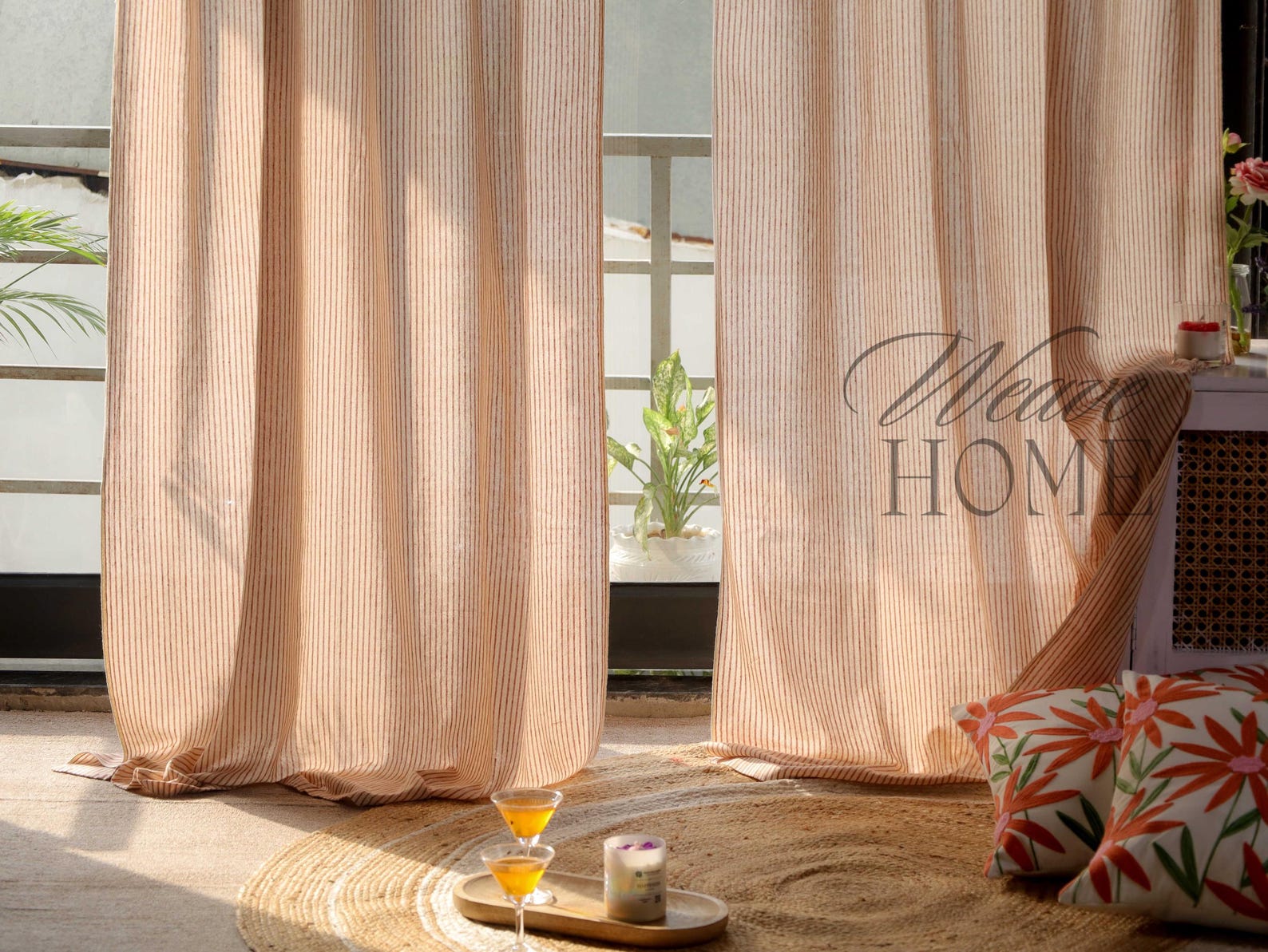 Vertical Line Curtains and Drapes Stripe Gauze Linen, Decorate Your ...
