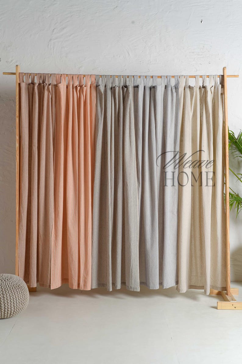 Vertical Line Curtains and Drapes Stripe Gauze Linen, Decorate Your ...