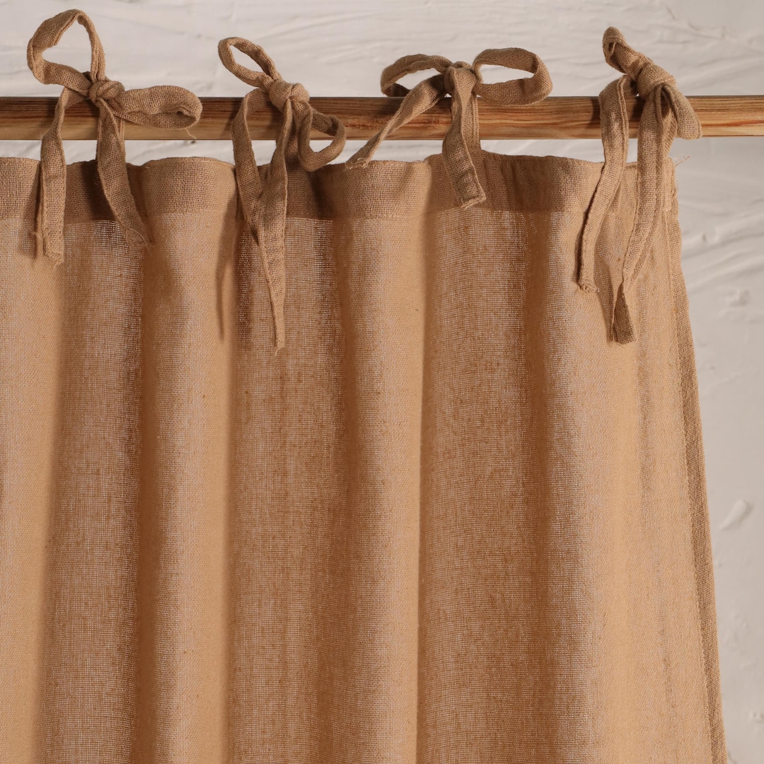 Gauze Linen Camel Curtains Bohemian Drapery Door Window Valance 11 ...