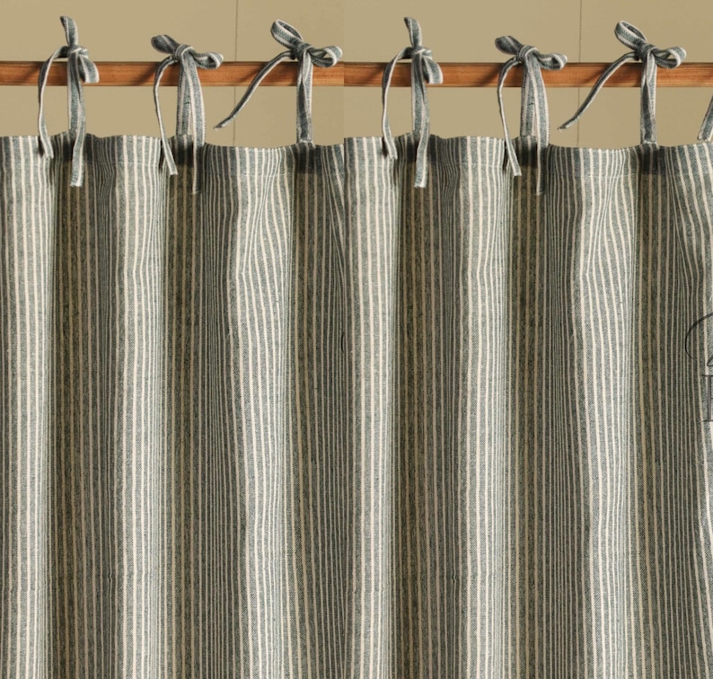 Boho Green Base Curtains Gauze Linen 2 Panel Set Door Window Valance ...