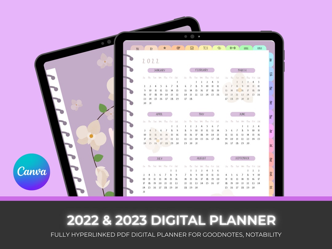 Digital Planner 2022 2023, iPad Planner, Goodnotes Planner, Editable ...