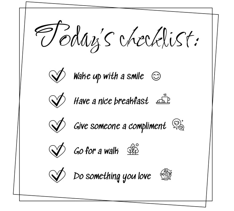 Today's Checklist - PNG Design, for Clothing, Shirts, Hoodies, Etc. - Etsy