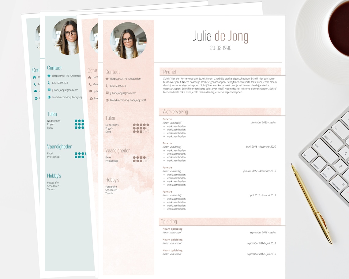 Cv & Cover Letter Template - Dutch Explanation - Dutch Resume - Canva ...