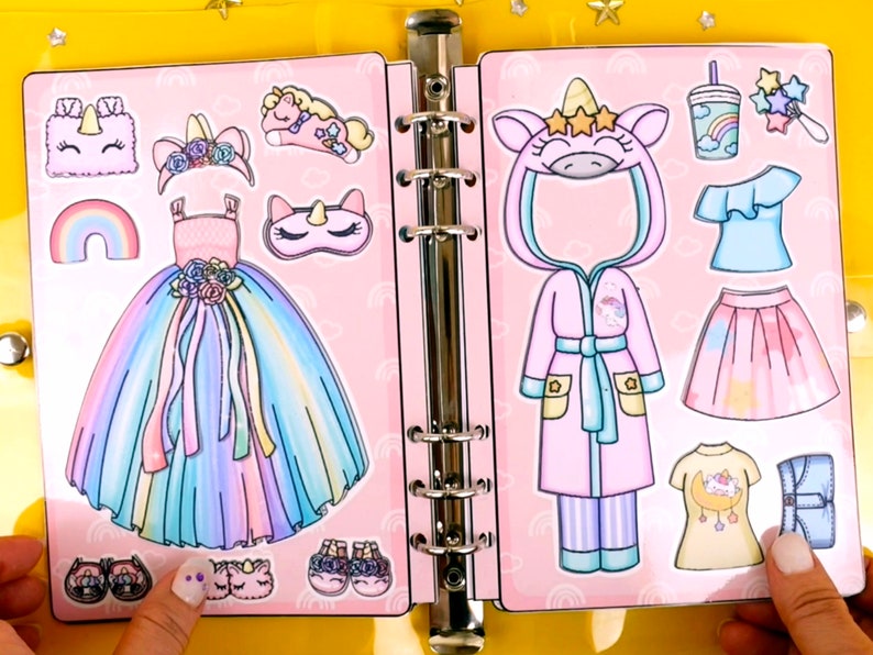 Unicorn Paper Doll Set: A5 Journal Dress-up Activity (PDF) - Etsy
