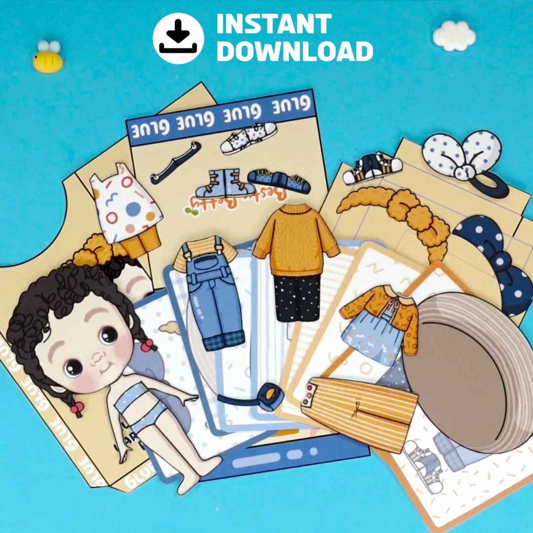Paper Doll Dress up Set: DIY Paper Craft Toy (PDF Download) - Etsy