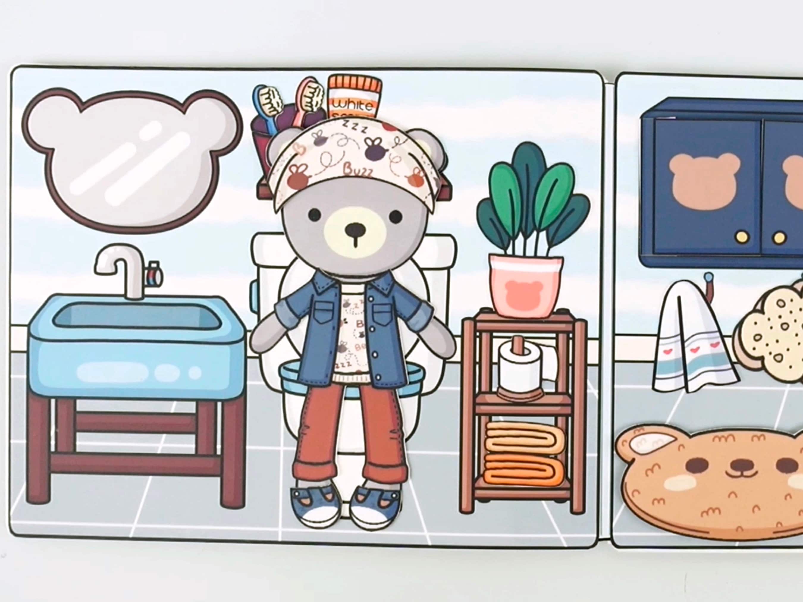 Printable Teddy Paper Doll and Dollhouse for Kids DIY Paper - Etsy Canada