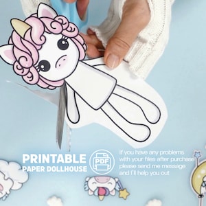 Unicorn Paper Dollhouse: DIY Craft Activity Kit (PDF Download) - Etsy