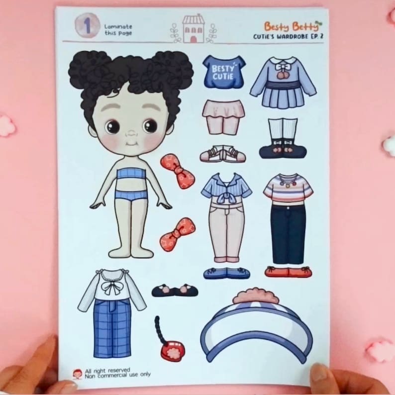 Printable Paper Doll Dress-up Set: DIY Craft for Girls (PDF Download ...