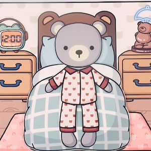 Printable Teddy Paper Doll and Dollhouse: DIY Kids Activity Book (PDF ...