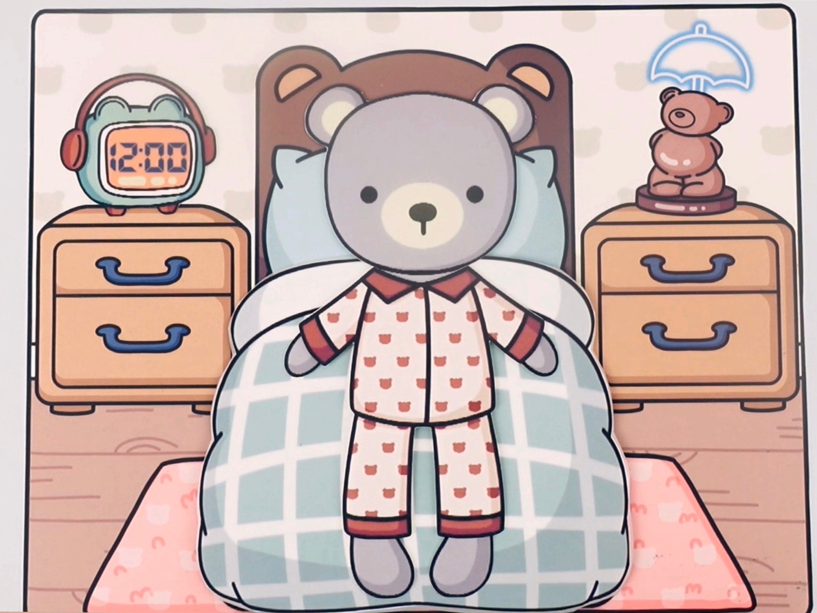 Printable Teddy Paper Doll and Dollhouse for Kids DIY Paper - Etsy Canada