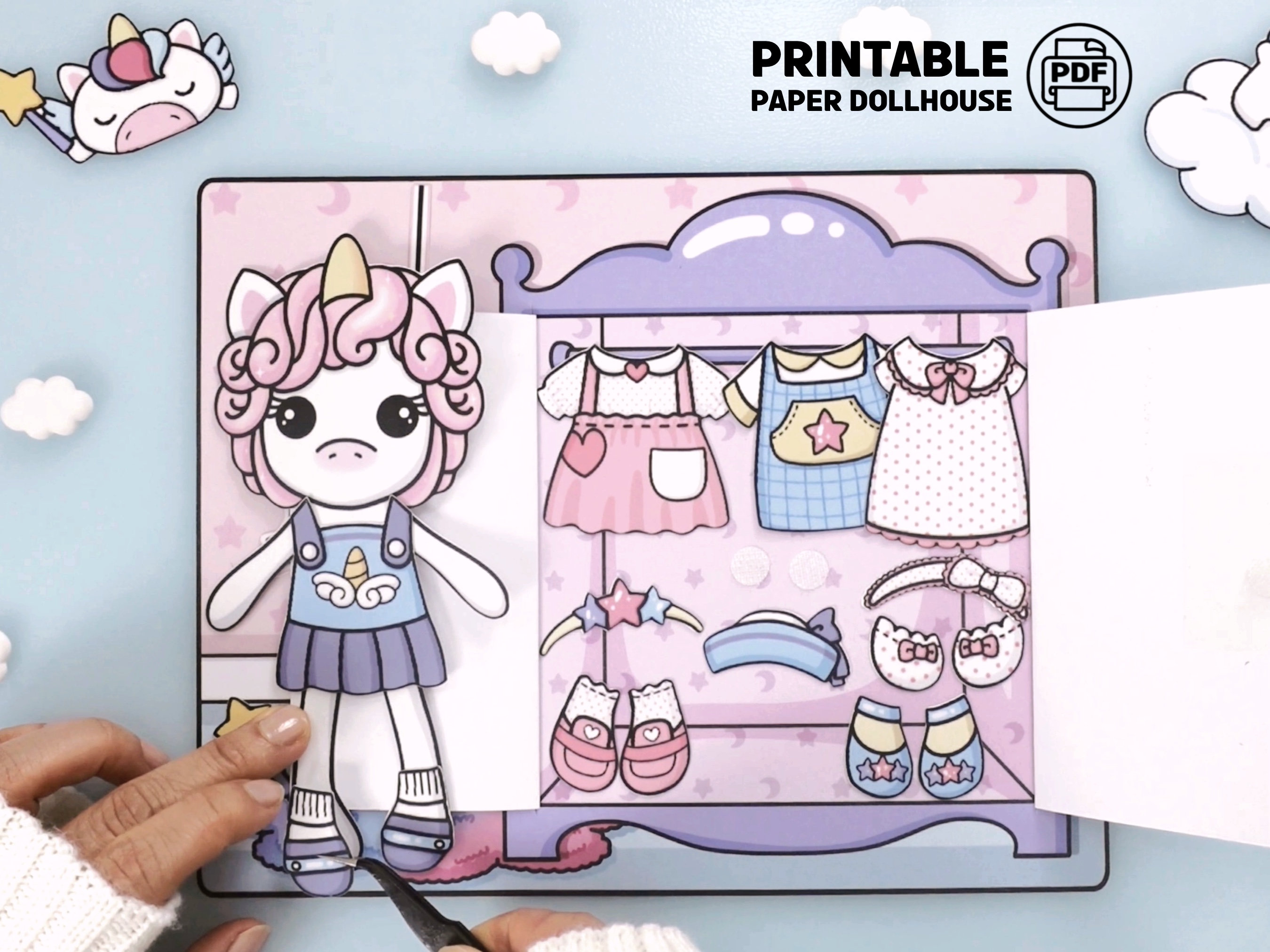 Unicorn Paper Dollhouse: DIY Craft Activity Kit (PDF Download) - Etsy