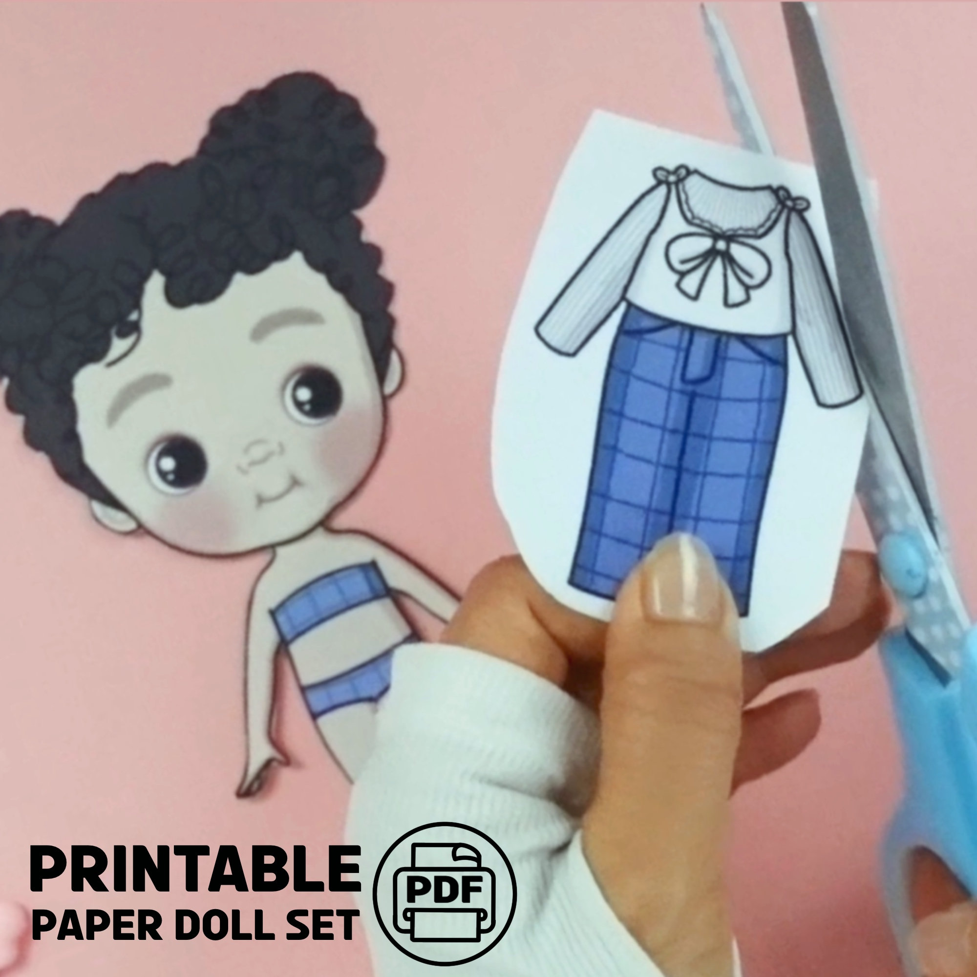 Printable Paper Doll Dress-up Set: DIY Craft for Girls (PDF Download ...