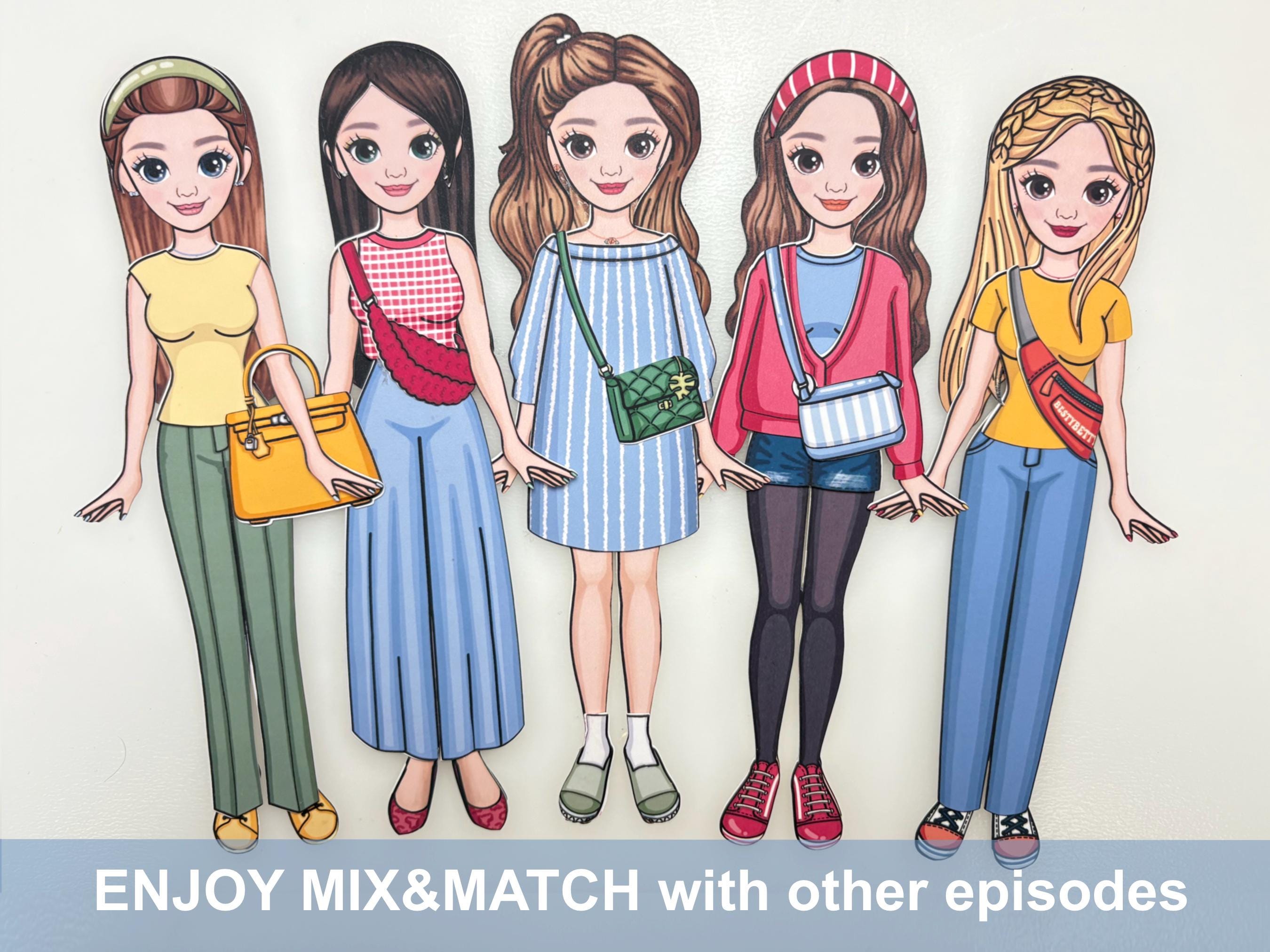 Printable Paper Doll: Light Blue Outfit Dress-up Set (PDF Download) - Etsy