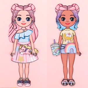 Unicorn Paper Doll Set: A5 Journal Dress-up Activity (PDF) - Etsy