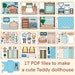 Printable Teddy Paper Doll and Dollhouse: DIY Kids Activity Book (PDF ...