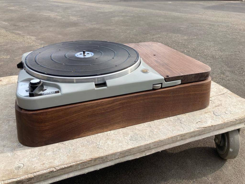 Thorens TD-124 Extended Plinth handmade, Delicate Dark American Walnut ...