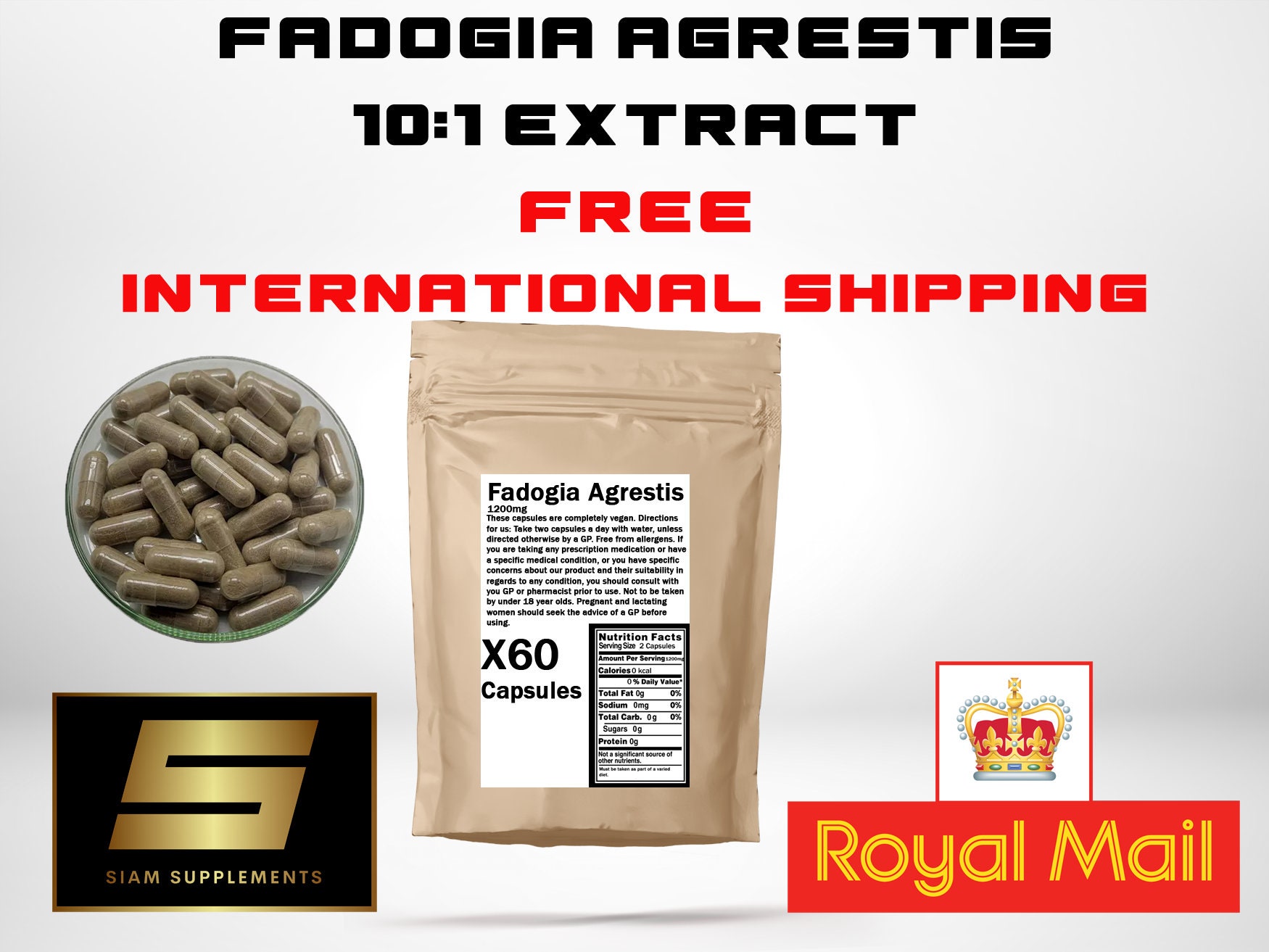 FADOGIA AGRESTIS FREE International Tracked Shipping Organic Fadogia ...