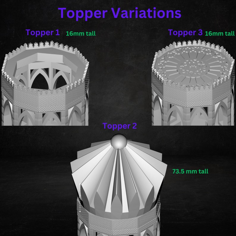 3D Printed Stackable Plant Support: Gothic Decagon Moss Pole Tower 70 ...