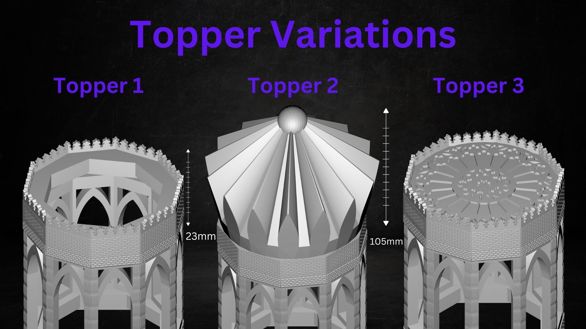 Gothic Decagon Moss Pole Tower Climbing Plant Supports Indoor 3D ...