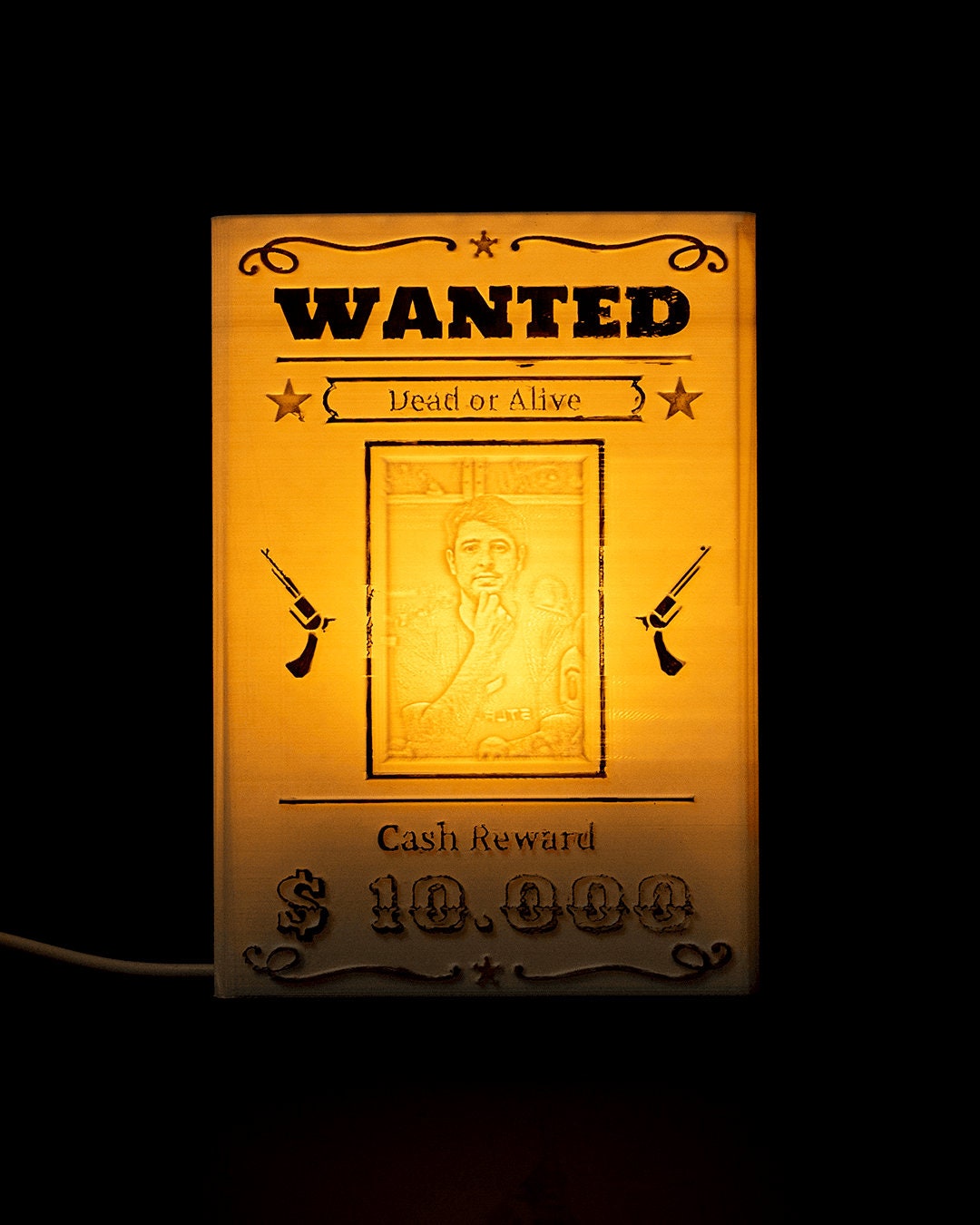 Custom Lithophane Wanted Sign / Upload Your Own Photo - Etsy