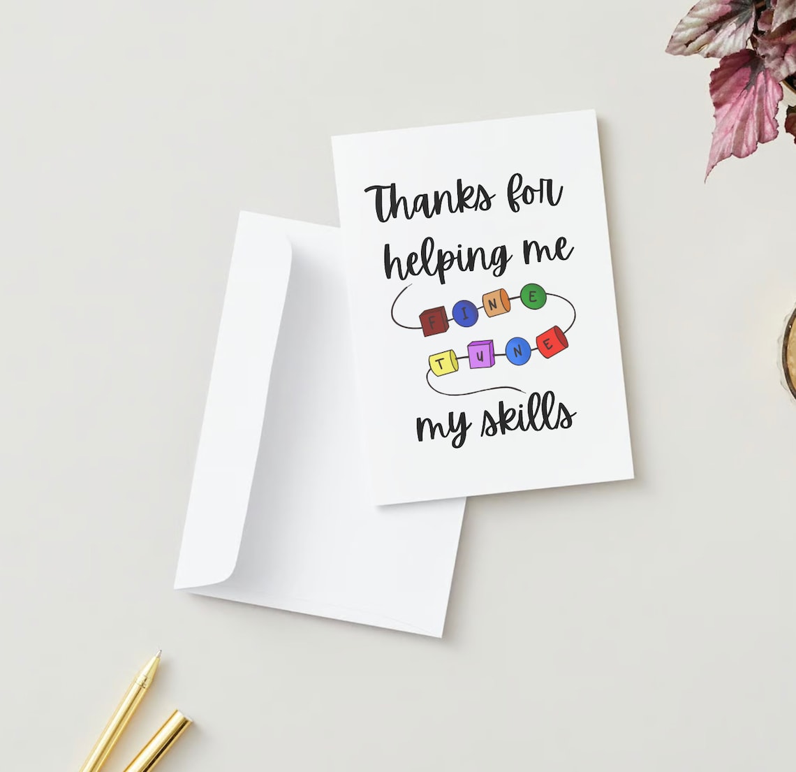 Handmade Occupational Therapy Thank You Card: Fine Tune My Skills - Etsy