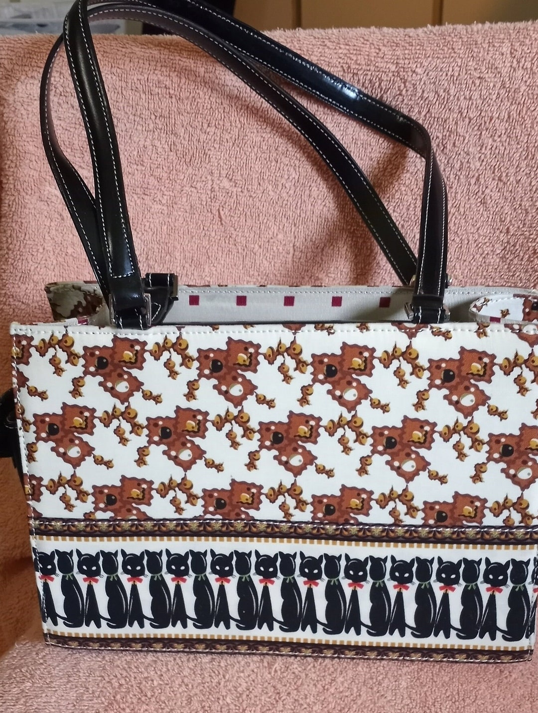 Vintage Purse With Black Cats Design - Etsy
