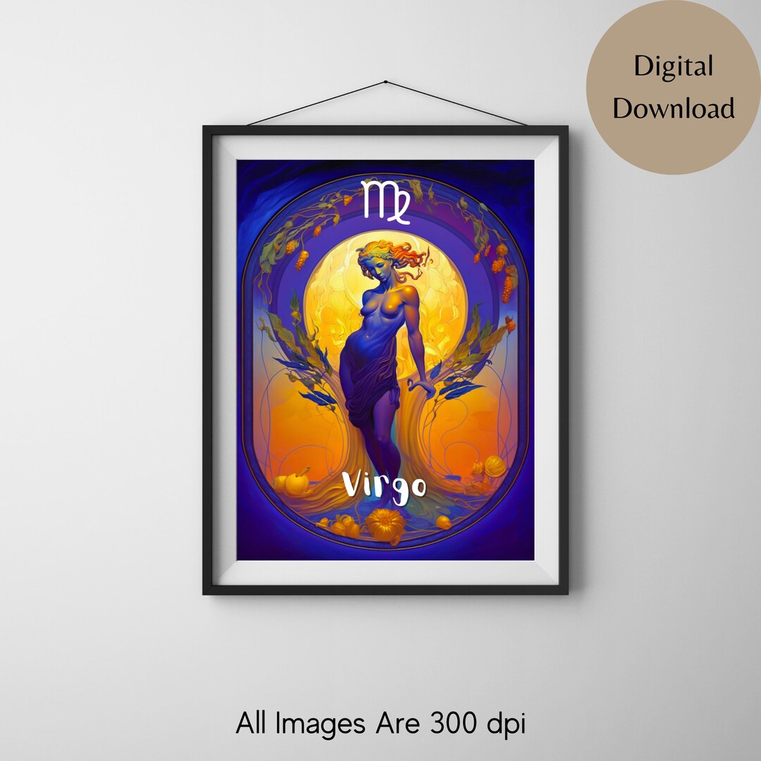 Virgo Star Sign Art PRINTABLE Digital Wall Art Digital Download ...