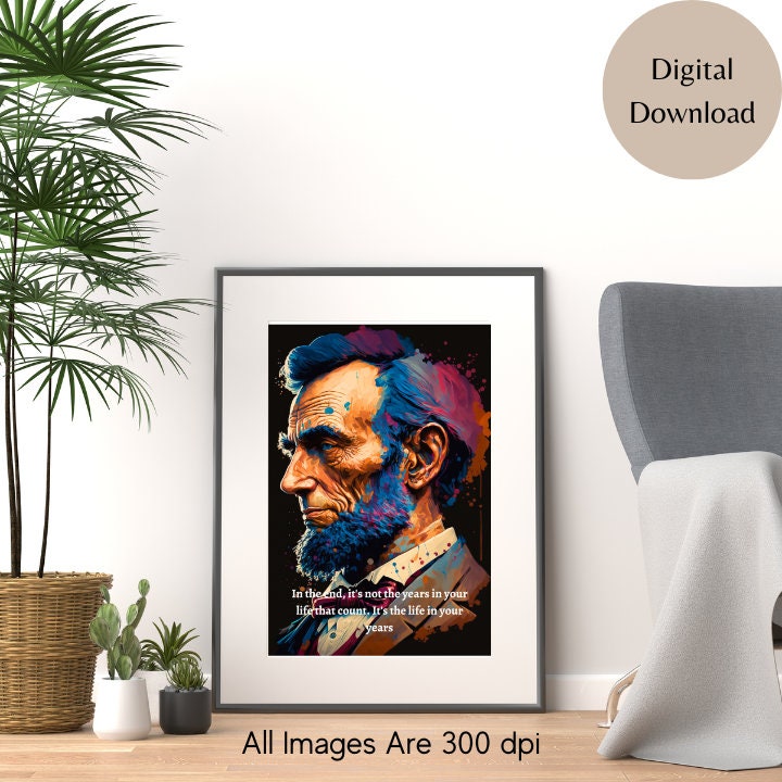 Abraham Lincoln Quotes PRINTABLE Digital Wall Art Digital Download ...