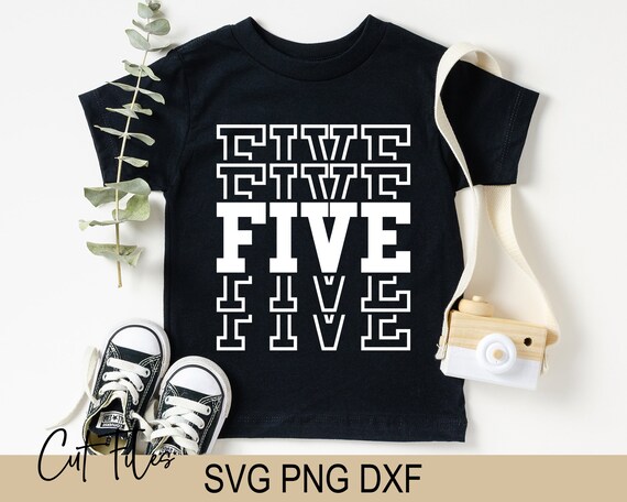 Five Stacked I Am Five Birthday SVG PNG DXF - Etsy