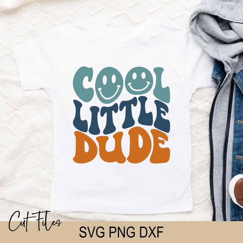 Cool Little Dude Smiley Face Boys Svg Wavy Stacked - Etsy