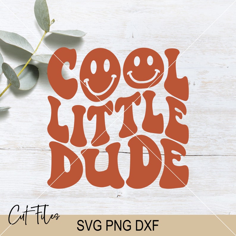 Cool Little Dude Smiley Face Boys Svg Wavy Stacked - Etsy