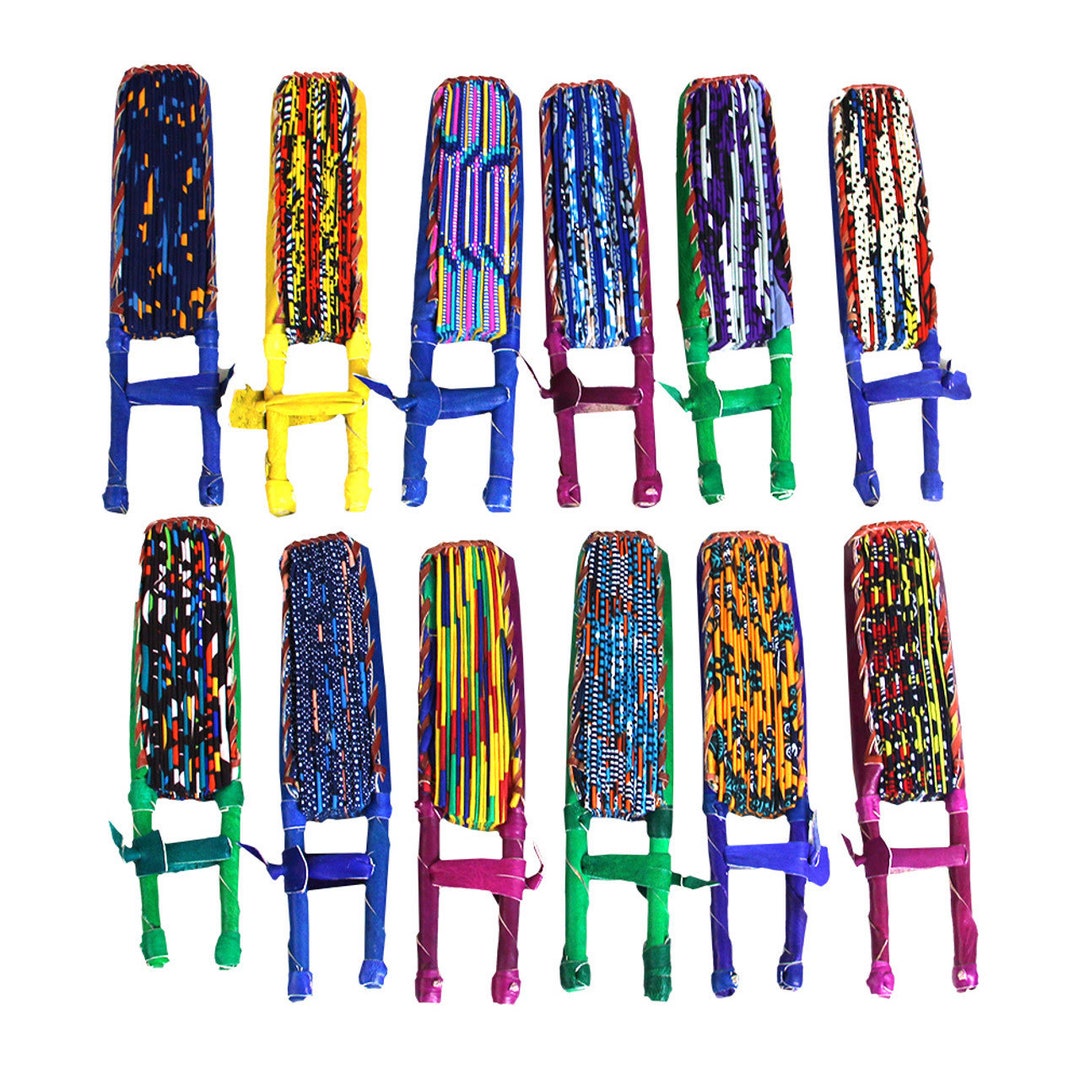 Set of 12 African Folding Fans Made in Ghana - Colorful Handles! - Etsy