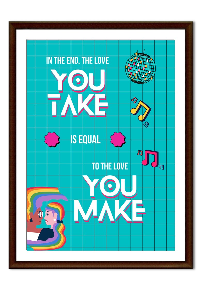 The Beatles Song Poster, Musik Poster, Liedtext, bunt, mehrere Größen ...