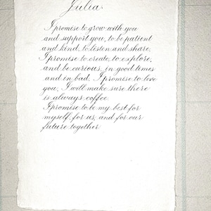 Custom Handwritten Calligraphy. Wedding Vows. Love Letter. Poem. - Etsy