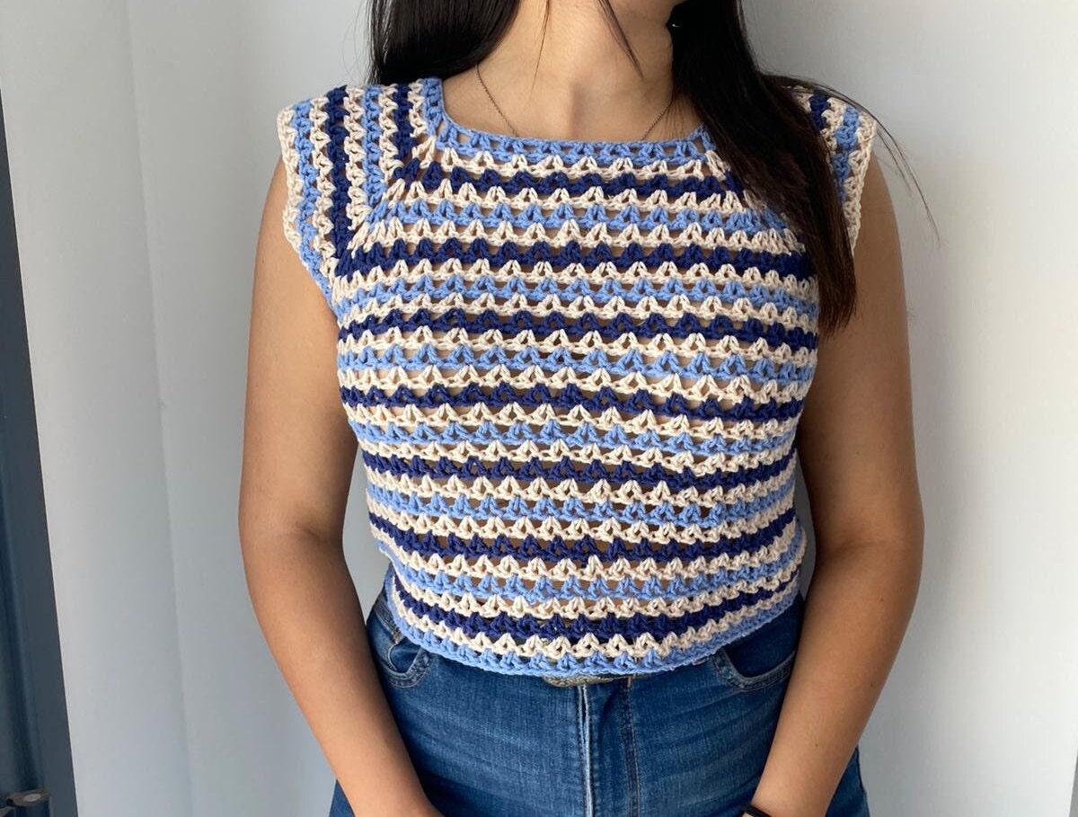 Mona Top Pattern Crochet Beginners Top Pattern Digital - Etsy