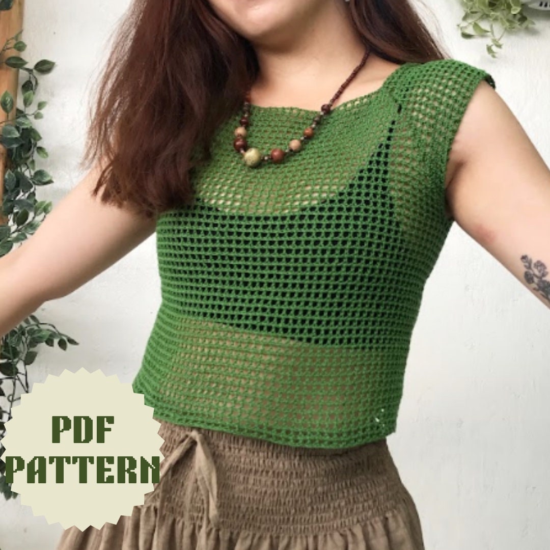 Meshy Top Pattern - Digital Crochet Pattern, Crochet Top Pattern - Etsy