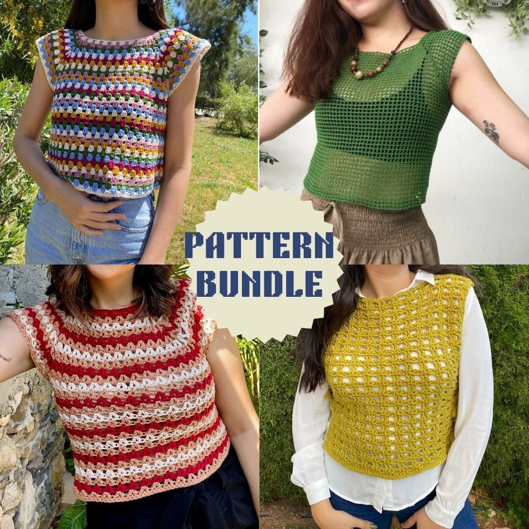 Set of 4 Crochet Vests Patterns | Crochet Vests Pattern Bundle - Etsy