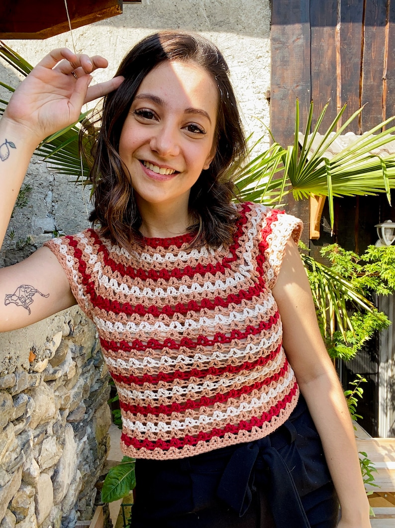Mona Top Pattern Crochet Beginners Top Pattern Digital - Etsy