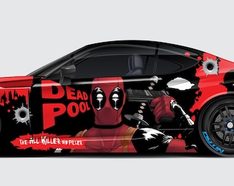 Deadpool ; Super Hero Villain Inspired Car Side Decal Customizable Size ...