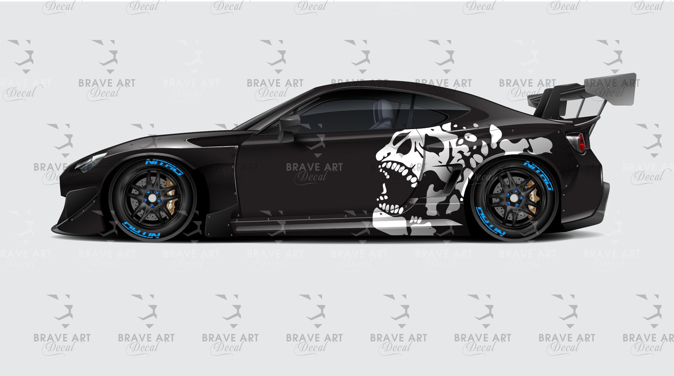 Skull Side Graphic Car Decal - Charger, Challenger, Mustang, Camaro - Etsy