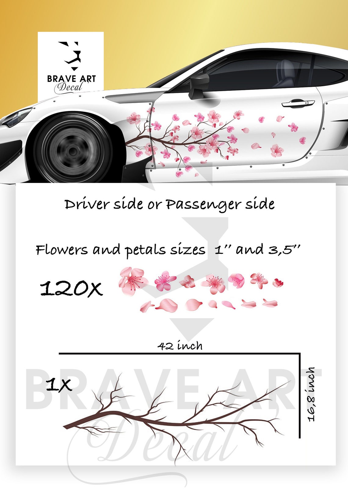 Sakura Cherry Blossom Car Livery, Japanese Side Car Vinyl Decal - Etsy